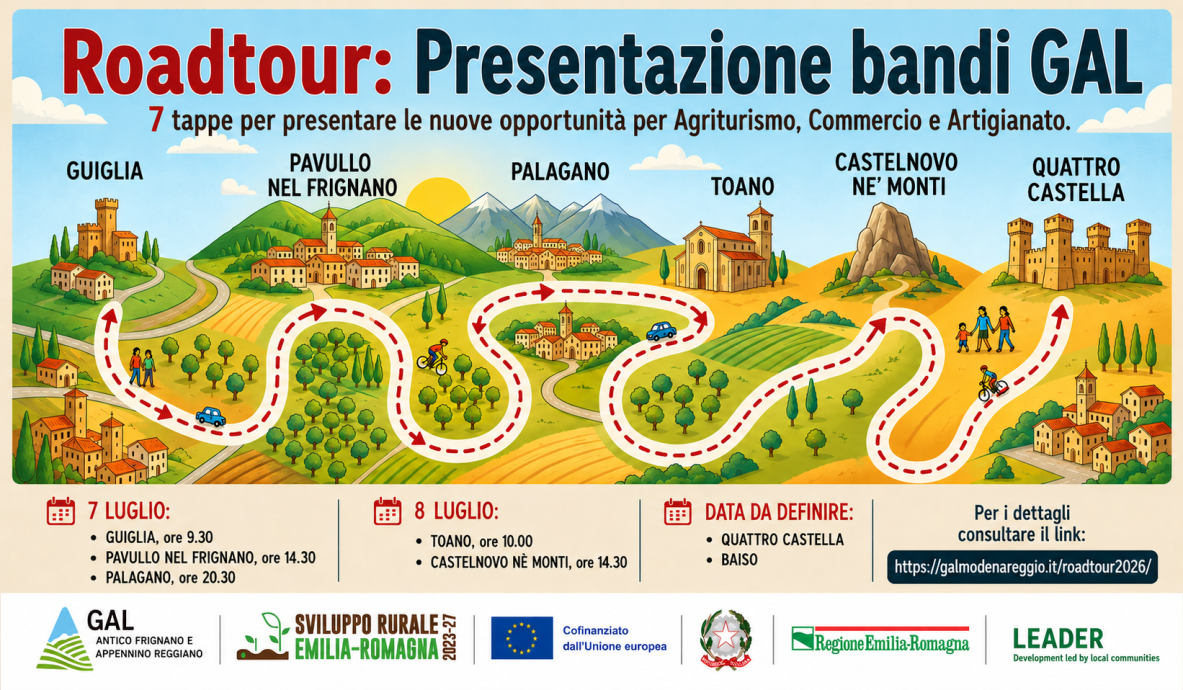 Roadtour 2026: presentazione dei bandi GAL - Comune di Prignano sulla ...